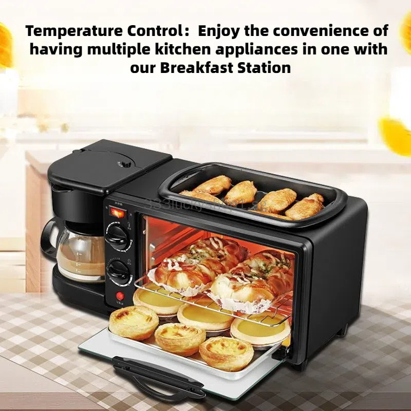 3 in 1 Breakfast Station, Toaster with Frying Pan, Portable Oven ...