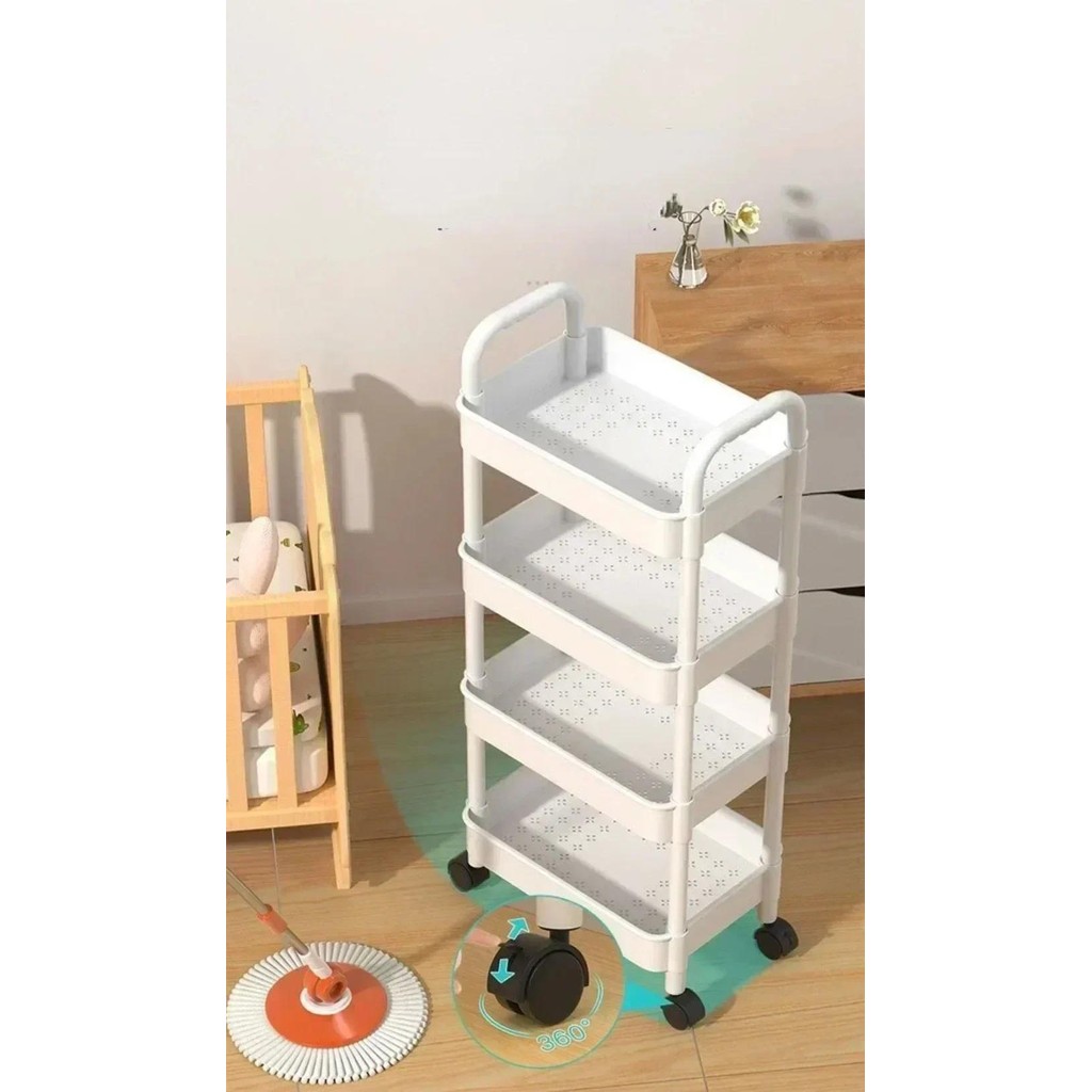 【Good Loading capacity】Urlwall 3/4 TierTrolley Cart Organizer Household ...