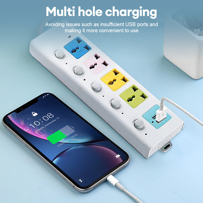 Multi Function Extension Outlet Socket With Switch Usb Cable Power Supply Power Board Socket
