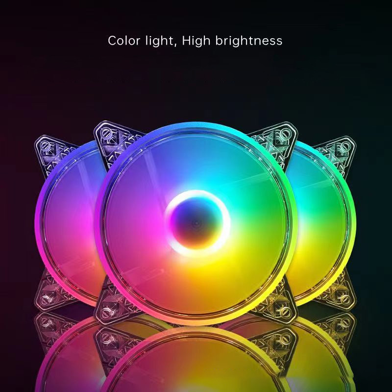 Meuctiffy 120mm Transparent Crystal RGB Computer Case Cooling Fans ...