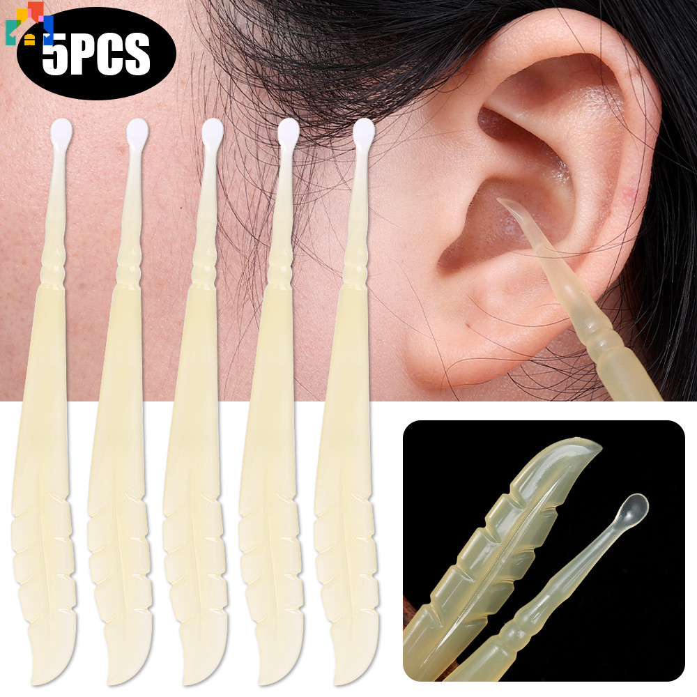 5Pcs Reusable High Quality Rubber Ear Picking Stick Ear Wax Remover ...