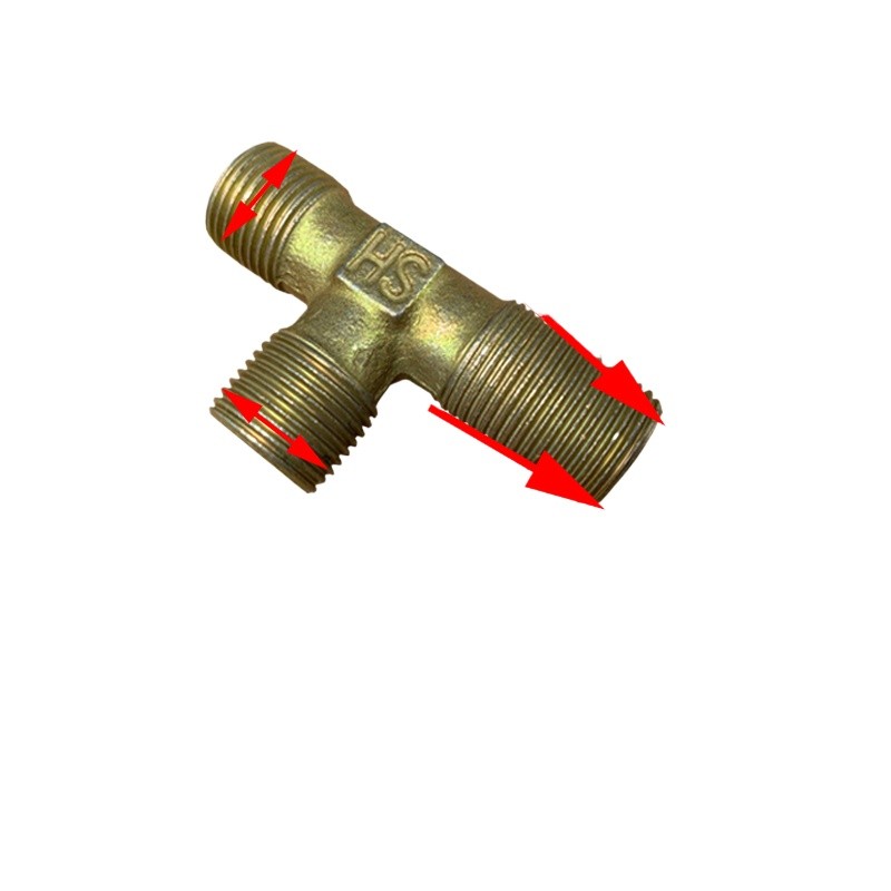 Semi-trailer sub-cylinder air chamber connector 3/8 offset three-way ...