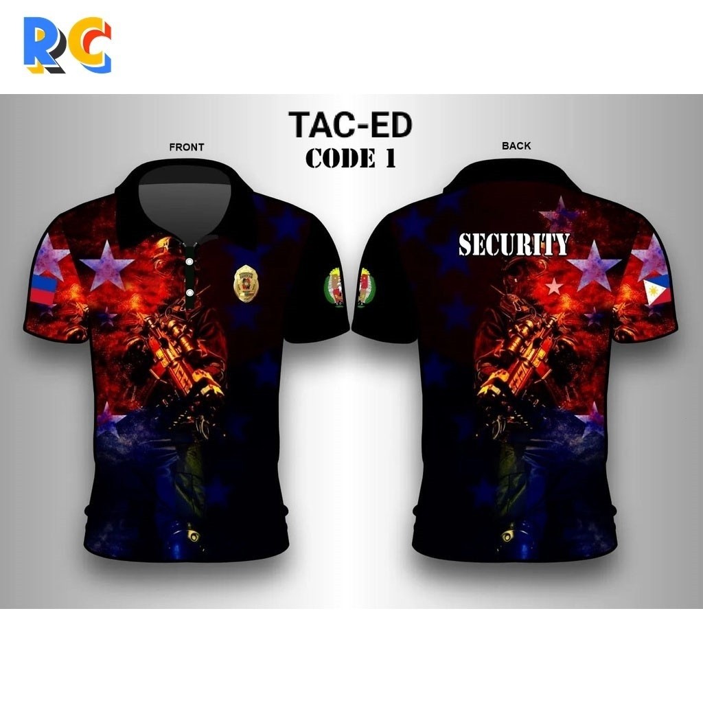 RC-(Customizable)Guard Uniforms Security Blackfull Sublimation High ...
