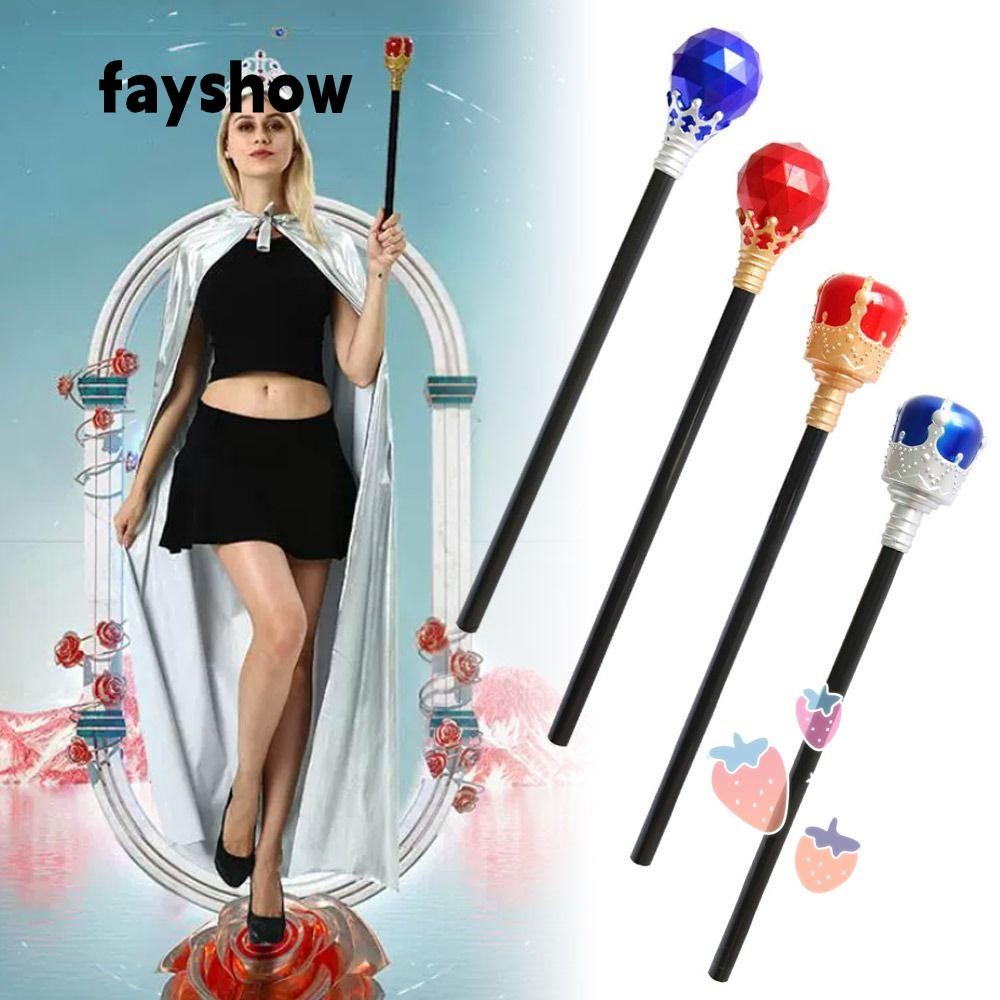 FAYSHOW2 King Queen Scepter, Red/Blue Plastic Princess Prince Cane ...