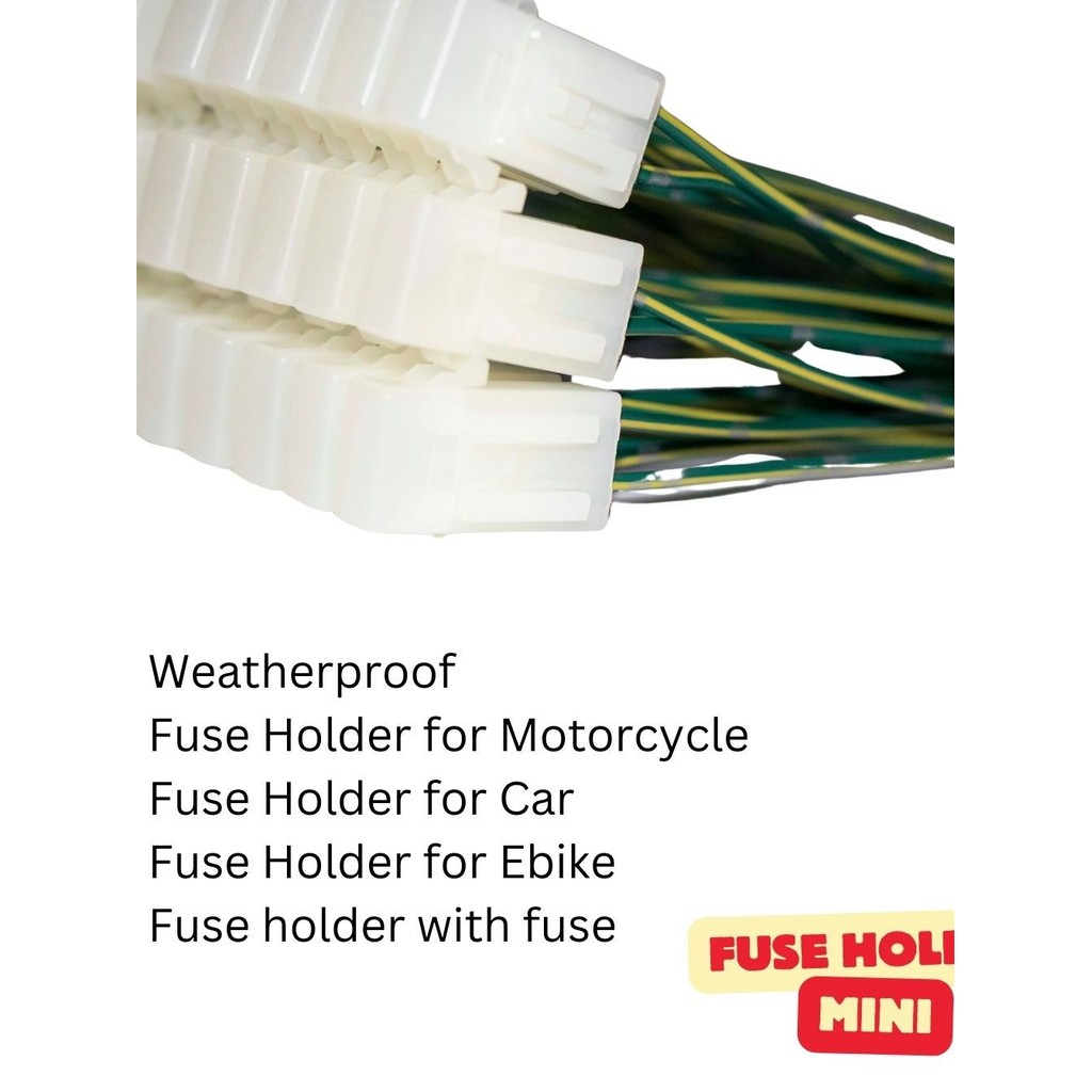 Mini Fuse Heavy Duty Fuse Holder for Motorcycle/Car/E-bike (#14 Wire ...
