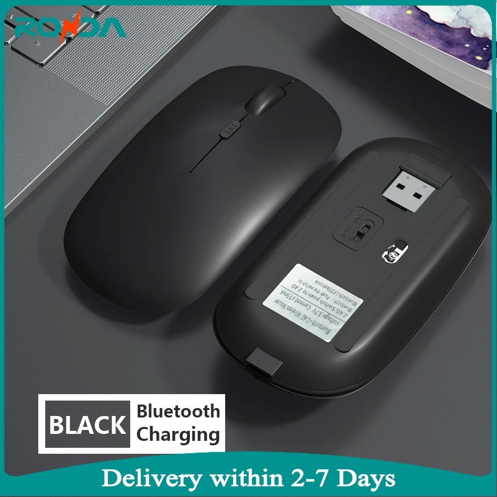 Usb Wireless Mouse Rechargeable Bluetooth Mouse Silent Gaming Mouse For ...