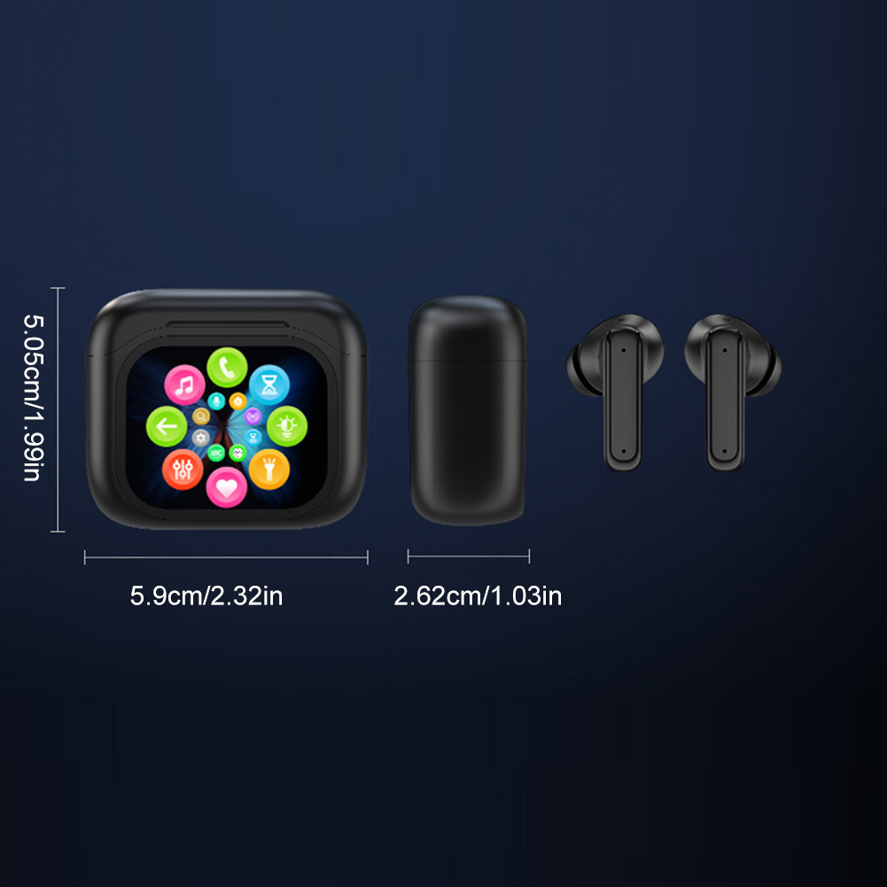 TWS Wireless Earbuds Bluetooth-Compatible 5.4 Touch Control LCD Screen ...