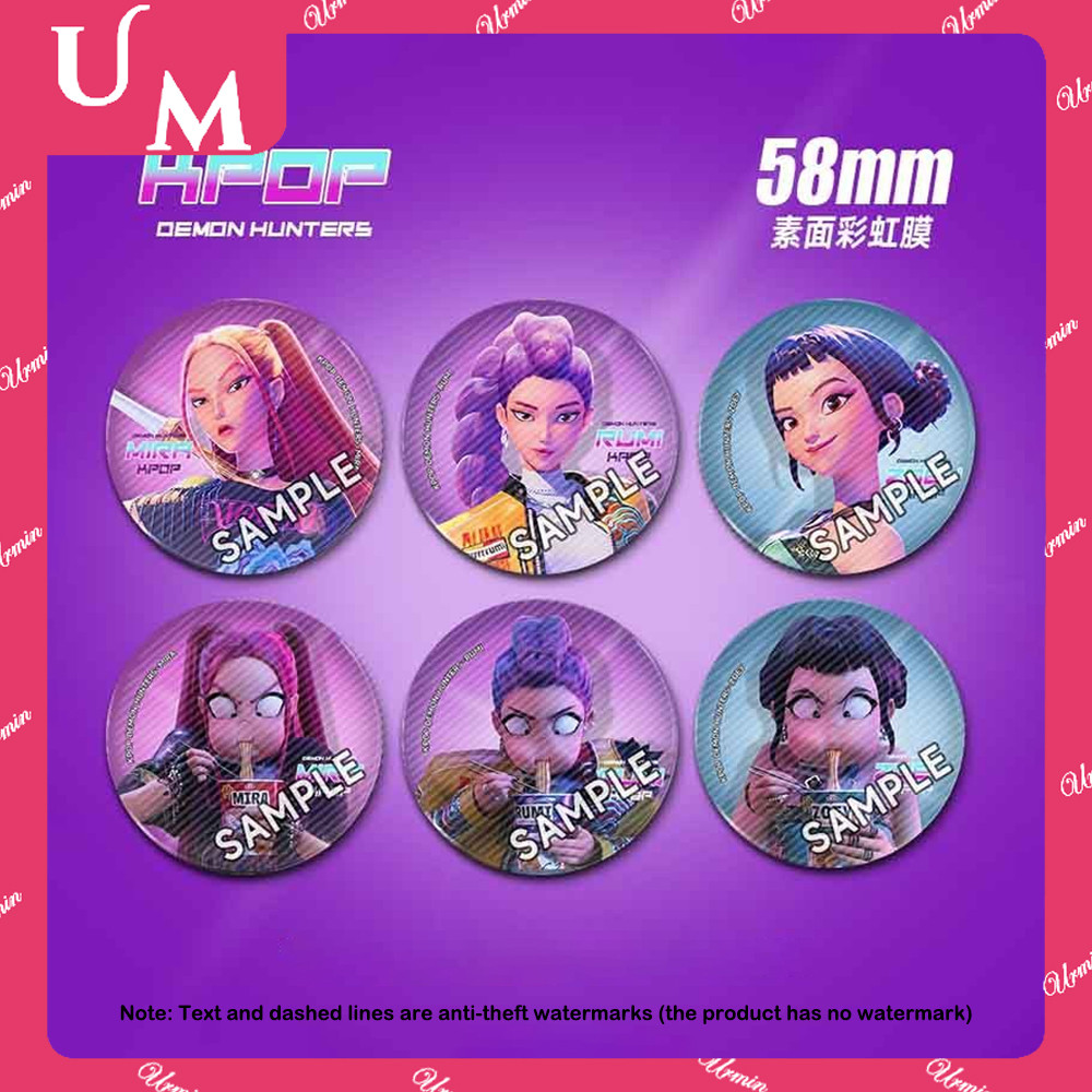 KPop Demon Hunters Huntrix Merch Badge Zoey Mira Rumi Minimalist Cute ...