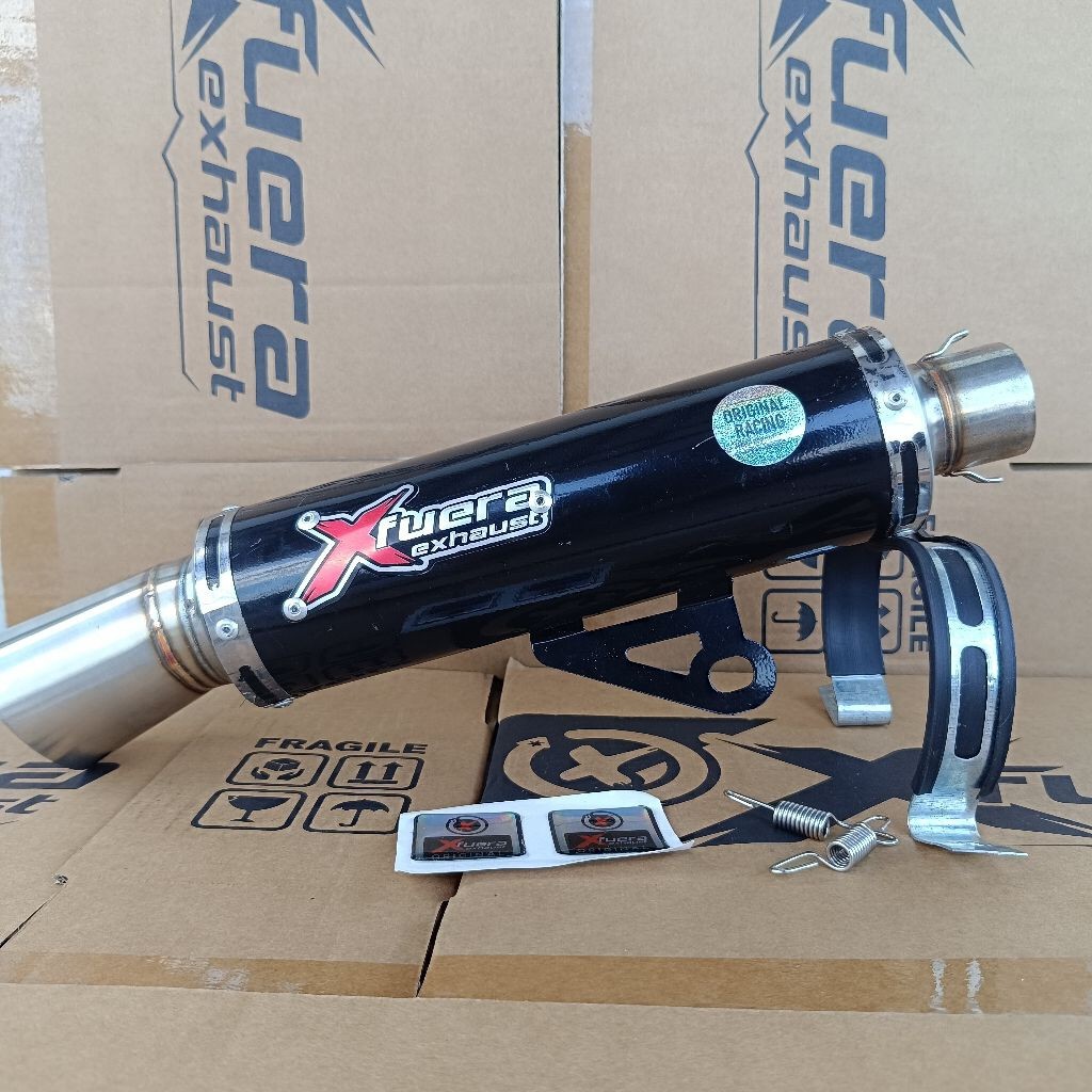 Motorcycle Exhaust Silincer X-FUERA SAMLONG BLACK inlet 38mm bottom ...