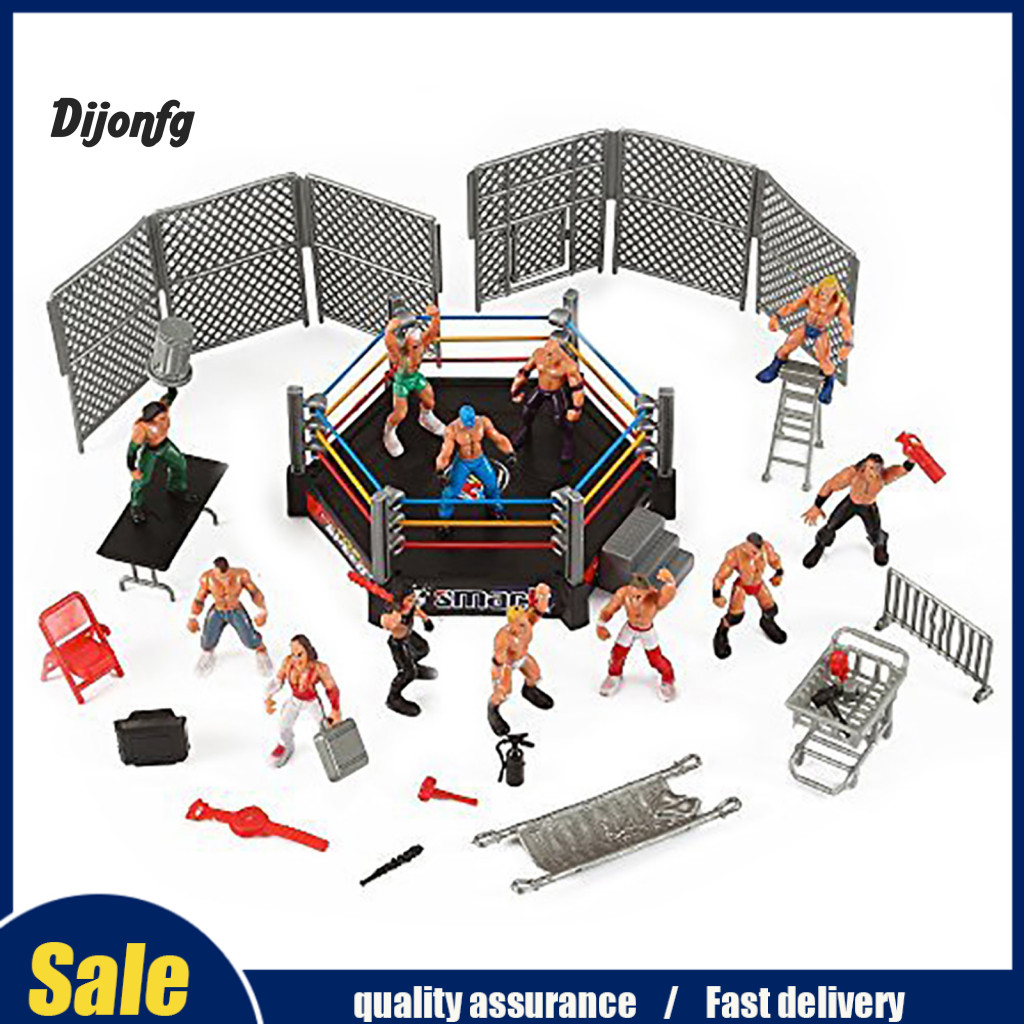 Dj 1 Set Wrestling Playset Realistic DIY Mini Wrestling Action Figure ...