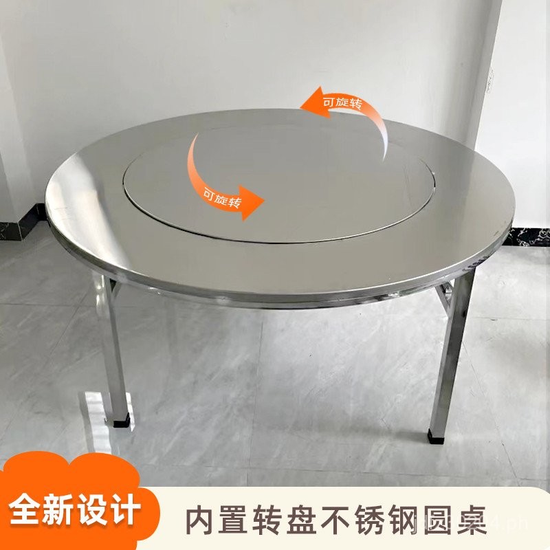 Dining Table Turntable Round Table Foldable Large Round Table Built-in ...