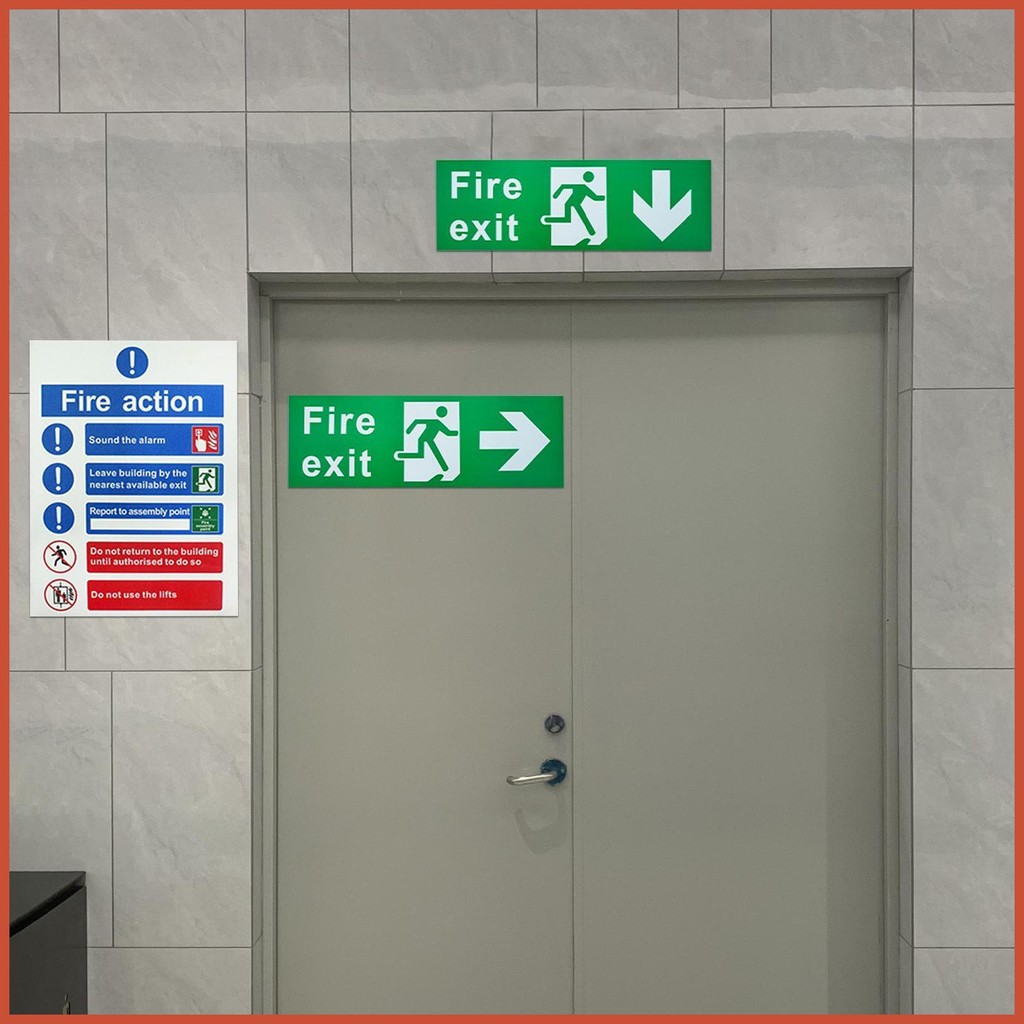 Fire Exit Fire Notice Sign 7 Piece Fade Resistant Decal Survival ...