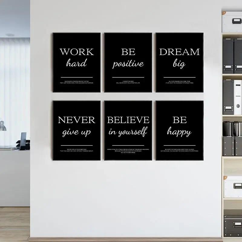 Simple Inspirational Quotes Canvas Art Painting Print Wall Decor Poster ...