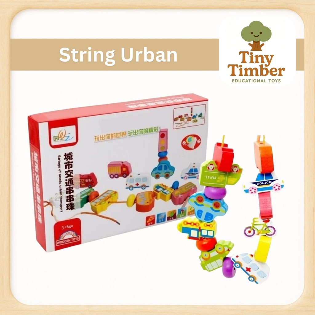 Educational toys STRING BEADS URBAN TRANSPORT Educational Toys for ...