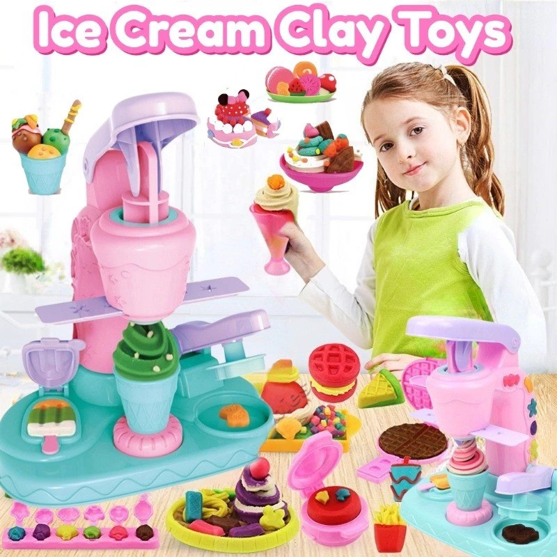 Mold Ice-Cream Tool Plasticine Machine Colorful Gift Sets For Children ...