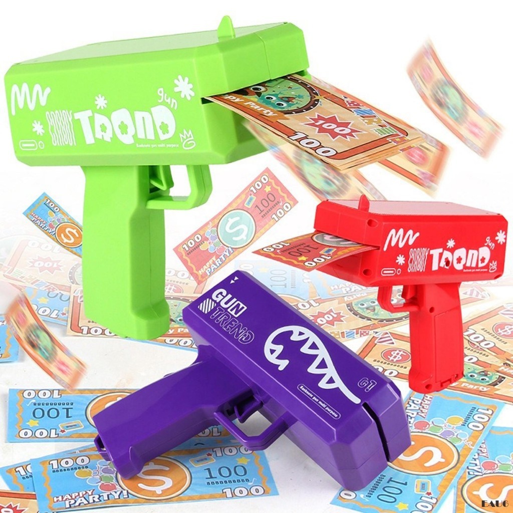 EAU6-Fake Money Shooting Toy Shooting Money Bill Gun Fun Electric Cash ...