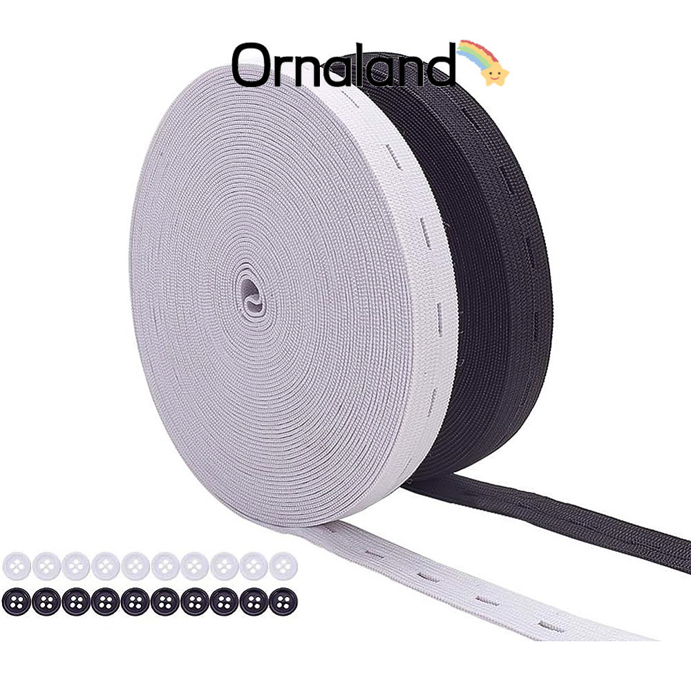 1Set 15mm 18 Meters/20 Yards Elastic Stretch Band Buttonhole Knit ...
