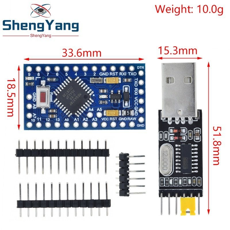 RQPro mini Atmega328P Pro Mini 328 Mini ATMEGA328 3.3V 8MHz 5V 16Mhz ...