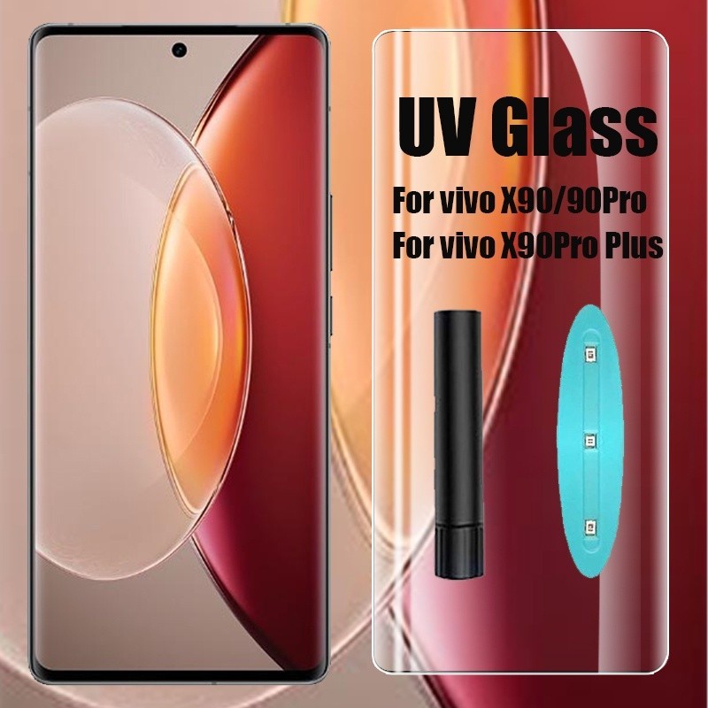UV Tempered Glass for VIVO V30e V40 V30 V30 Pro X90 X80 X70 Pro Plus Y200 Pro Full Glue Curved ...