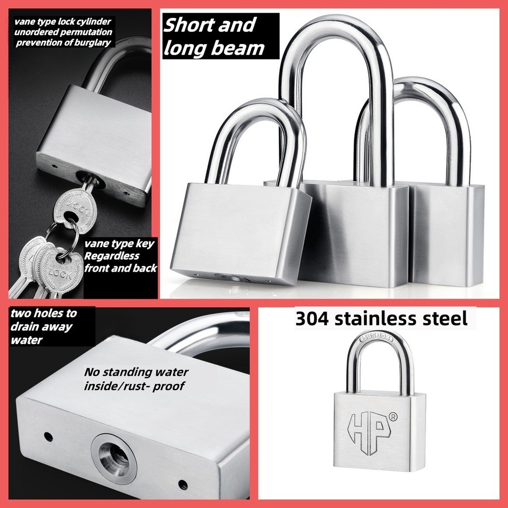 304 stainless steel padlock / Waterproof and rust-proof/prying ...