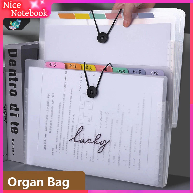 A4 Transparent File Folder 5/8/12 Pockets Organ Bag Expanding Document ...