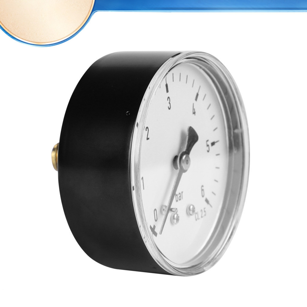 1/4 Male NPT Thread Mount 0-6bar Gauge Dial Manometer Plate Pressure ...