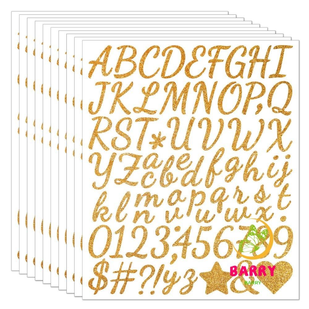BARRY 5 Sheets Glitter Letter Stickers, English Letter a-Z 2/1.5 Inch ...