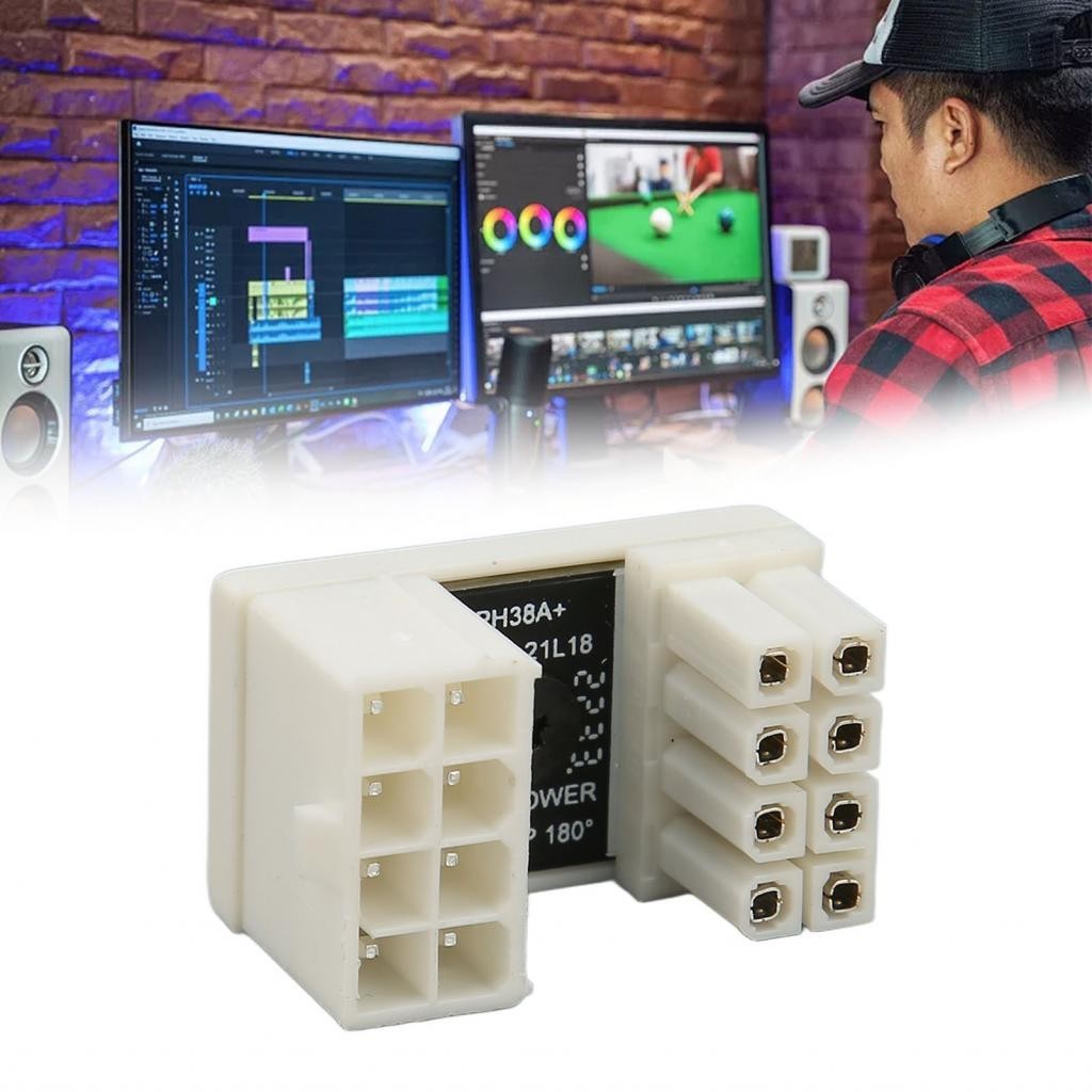 Soyoung Gpu Pcie Connector White 8pin 180 Degrees Abs Shell Thick