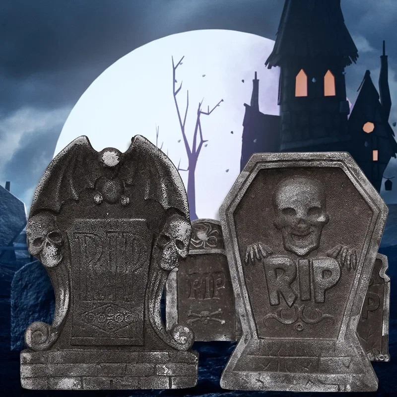 Outdoor Halloween Decoraties Foam Tombstone Prop Human Skeleton Rip ...