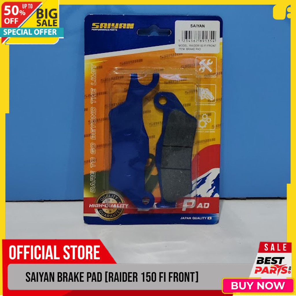 SAIYAN BRAKE PAD for RAIDER 150 FI FRONT | JAPAN BEST QUALITY | Shopee ...