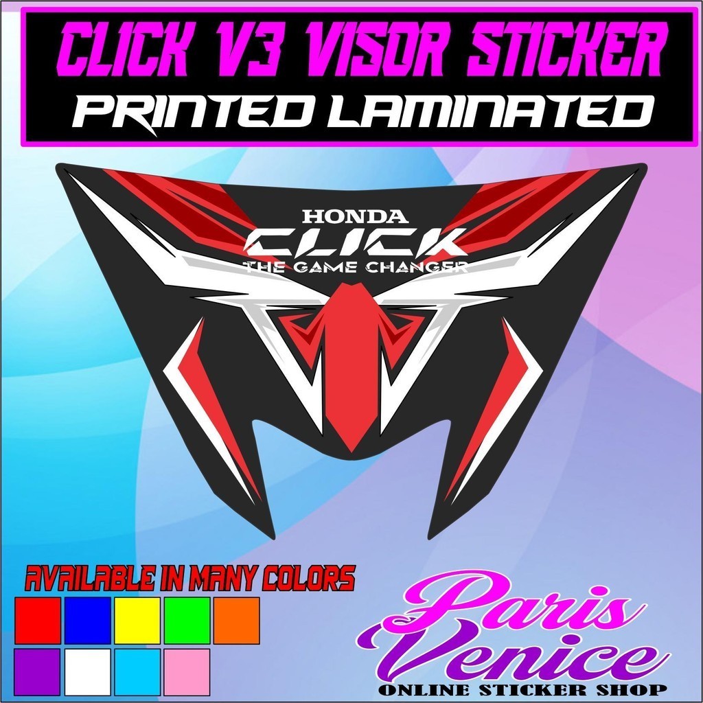 honda click v3 visor sticker printed laminated | Shopee Philippines