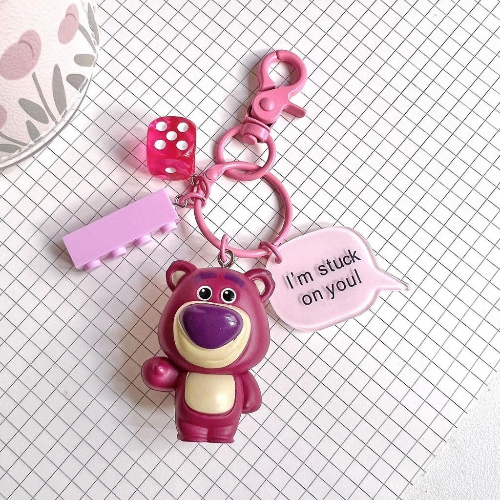 Strawberry Bear Keychain Toy Story Pendant Buzz Lightyear Keychain ...