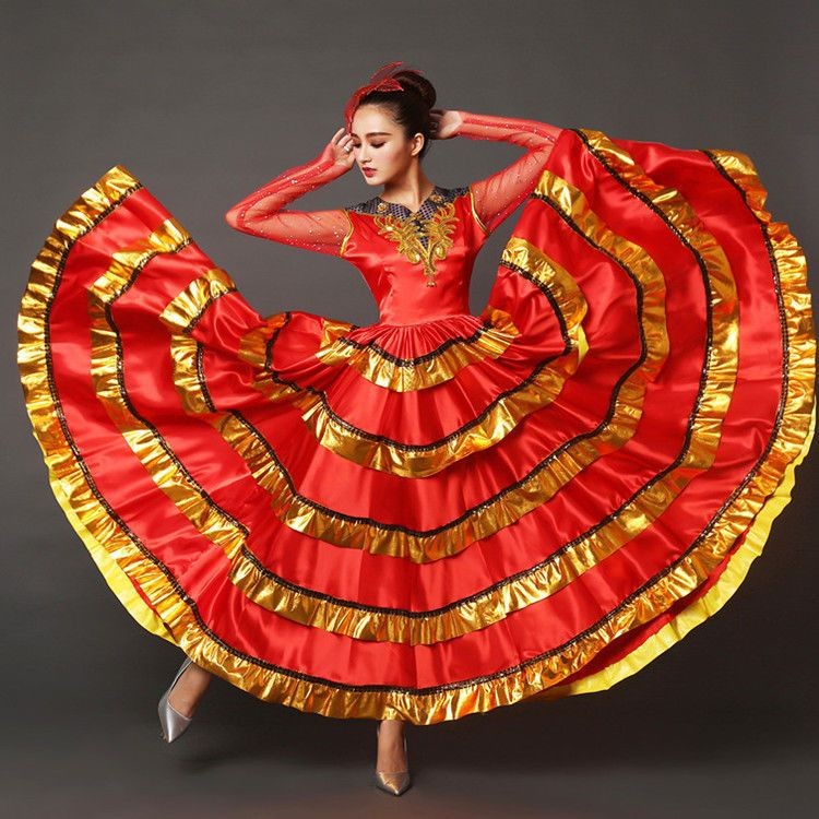 Ou Dance Big Swing Skirt Spanish Costume New Style Adult Square Dance ...