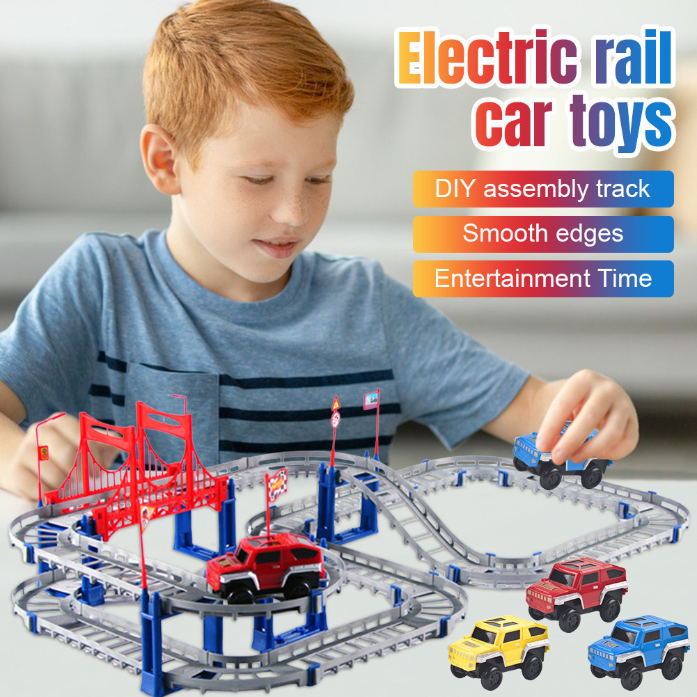 COD DIY 3D Electric Rail Toy Car Color Track Racing Car Toy Educational ...