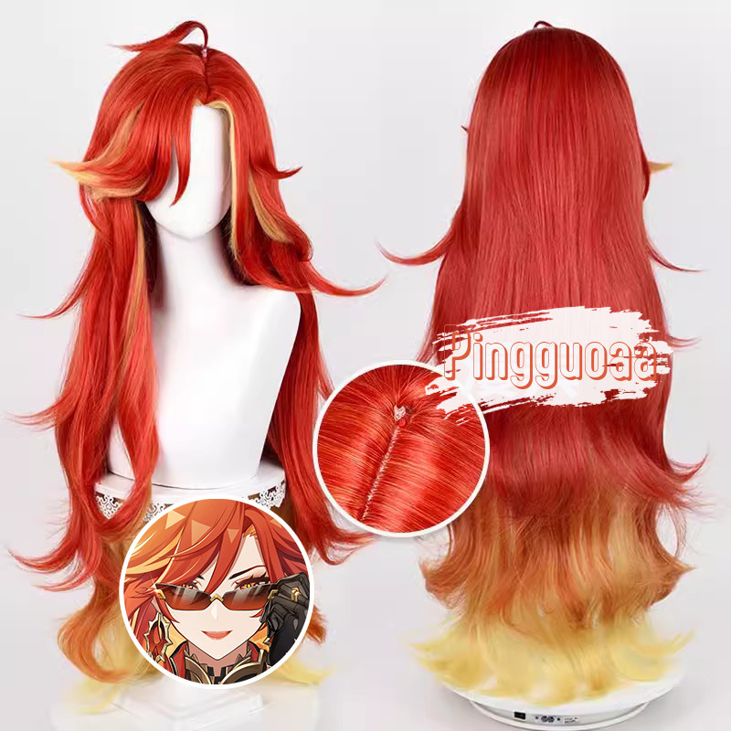 Genshin Impact Pyro Archon Mavuika Cosplay Wig 100cm Long Heat ...