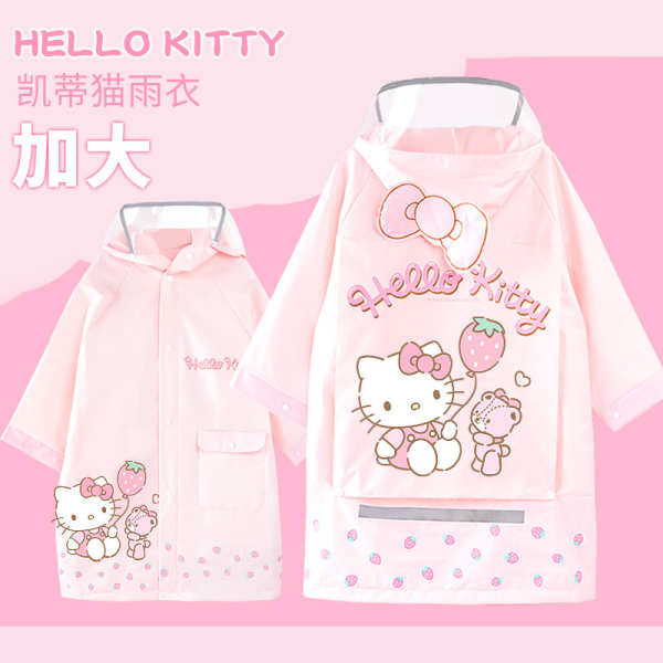 kapote for kids kapote rain coat makapal kapote makapal Hello Kitty Girls Raincoat with School ...