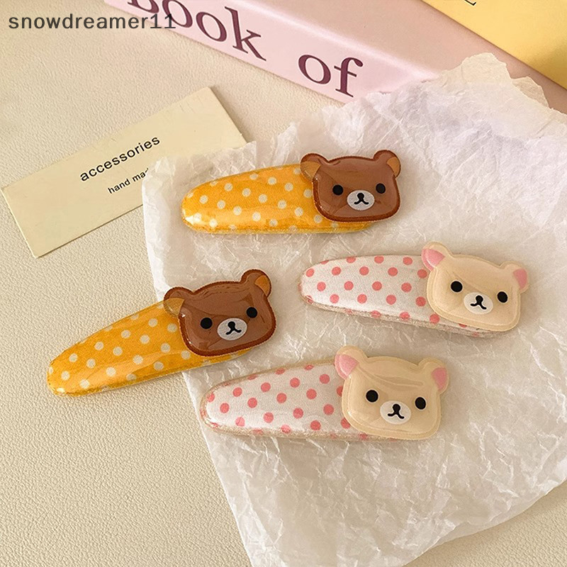 Snph 2PCS Kawaii Rilakkuma Bangs Side Clip Cartoon Cute Bear Wave Point ...