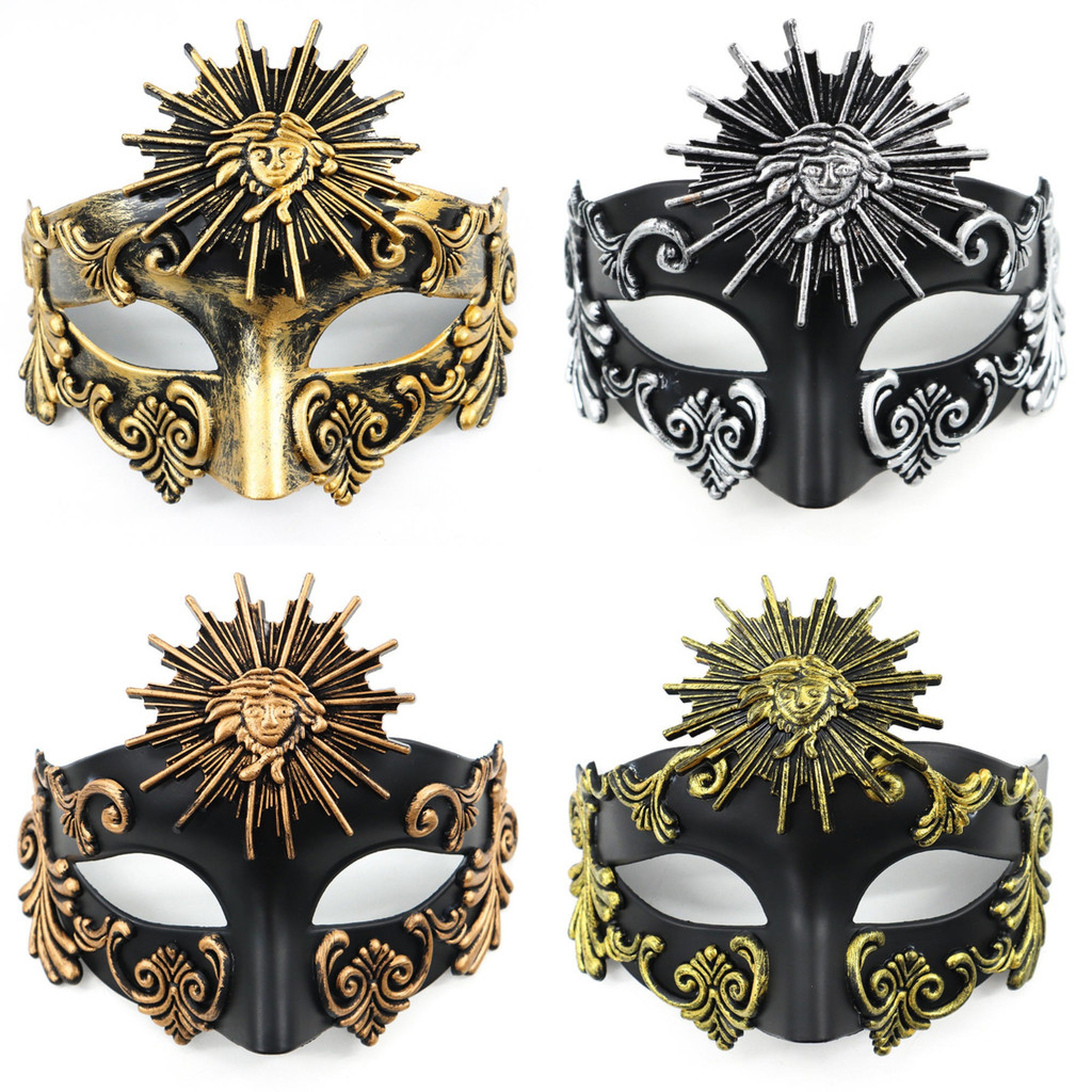 Masquerade Masks For Men Ancient Greek Egyptian Roman Sun God Half Face ...