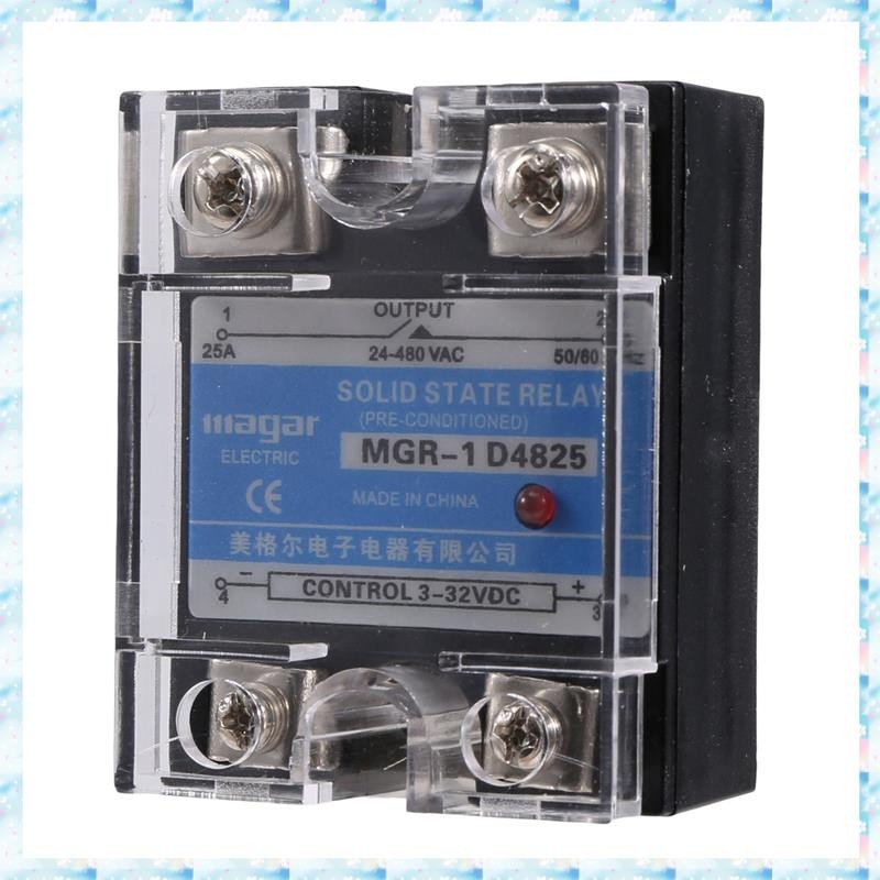 (K S H I)MGR-1 D4825 Single-phase Solid State Relay SSR 25A DC 3-32 V ...
