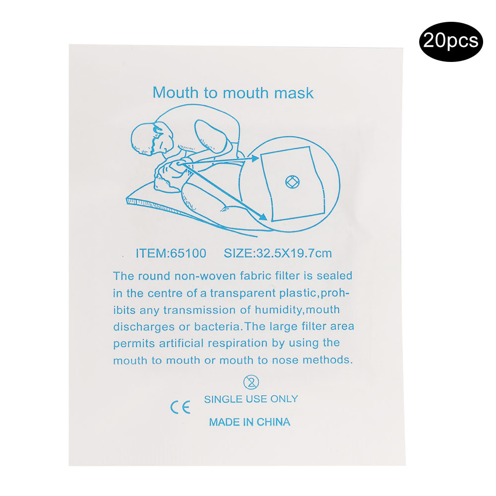20pcs Disposable CPR Face Shield Artificial Respiration Breathing ...