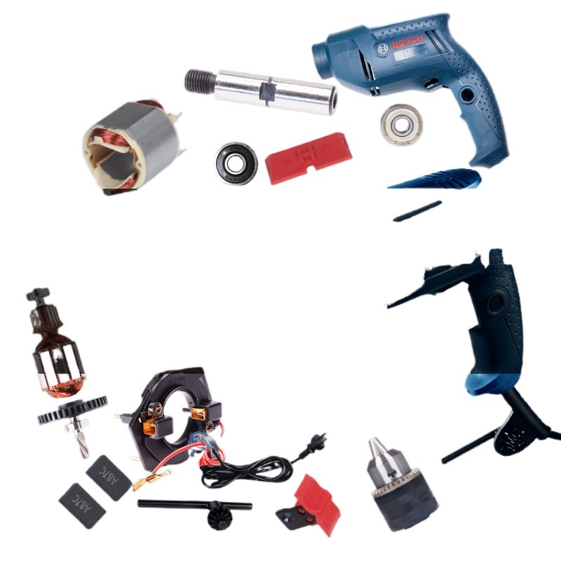 Bosch hand electric drill GBM340 parts rotor stator carbon brush switch ...