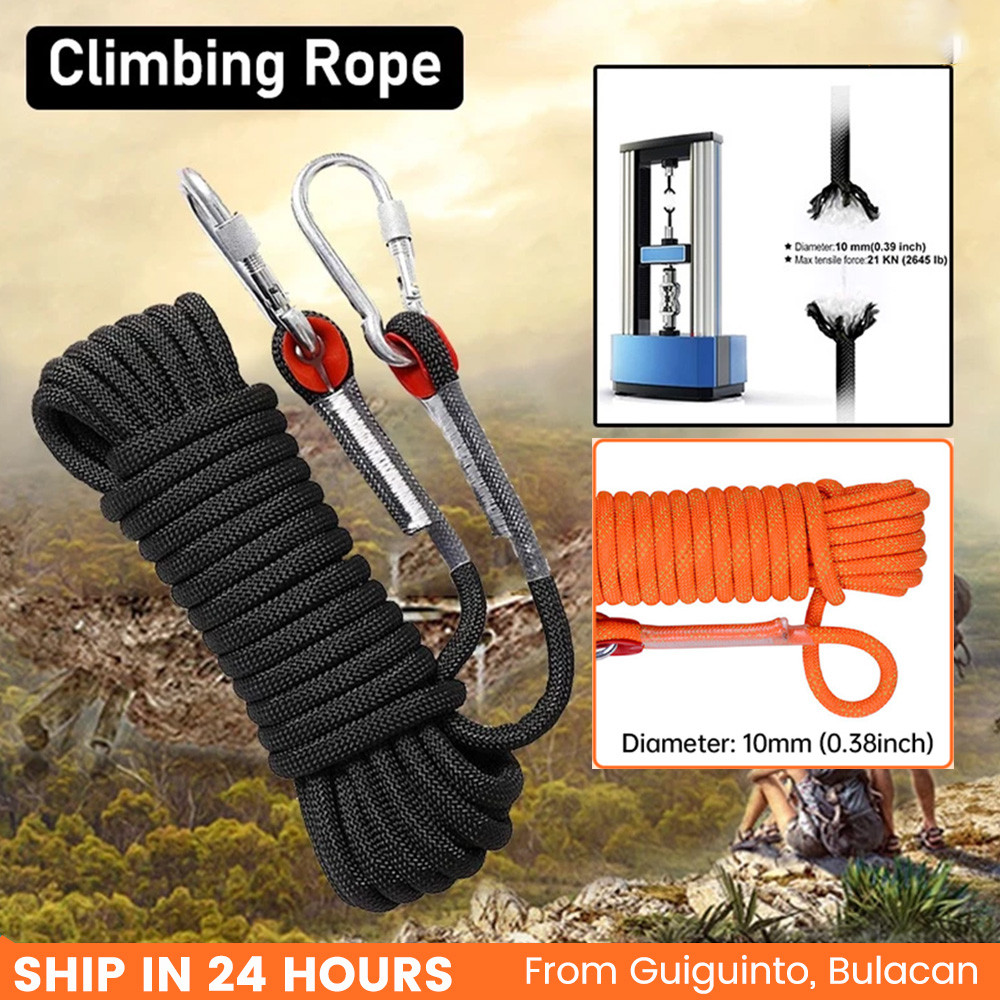 10M/20M Multifunction Nylon Rope with 2 Carabiners, Diameter 10mm ...