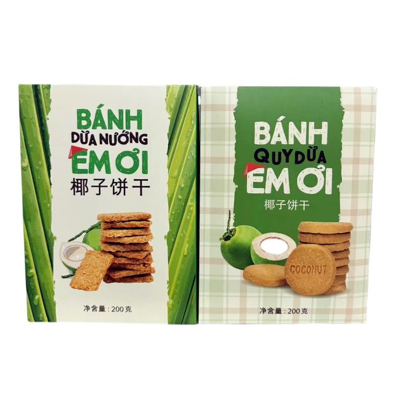 Vietnam Imported Snacks EM OI Coconut Biscuits 200g Contains 10 Sachets ...