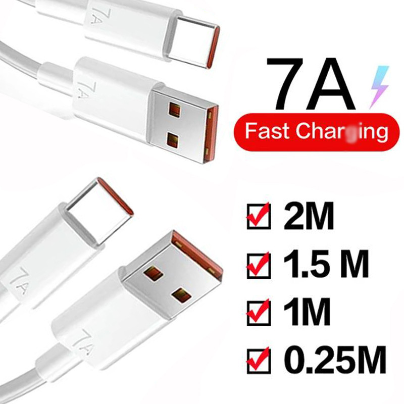Fast Charging USB Charger Cables Data Cord 7A 66W Type C USB Cable ...