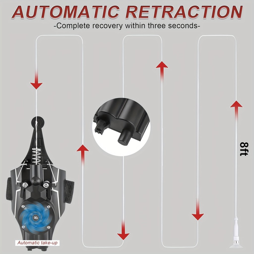 Web Shooter, Real Rope Launcher-Can Grab Small Objects, USB-Charging ...