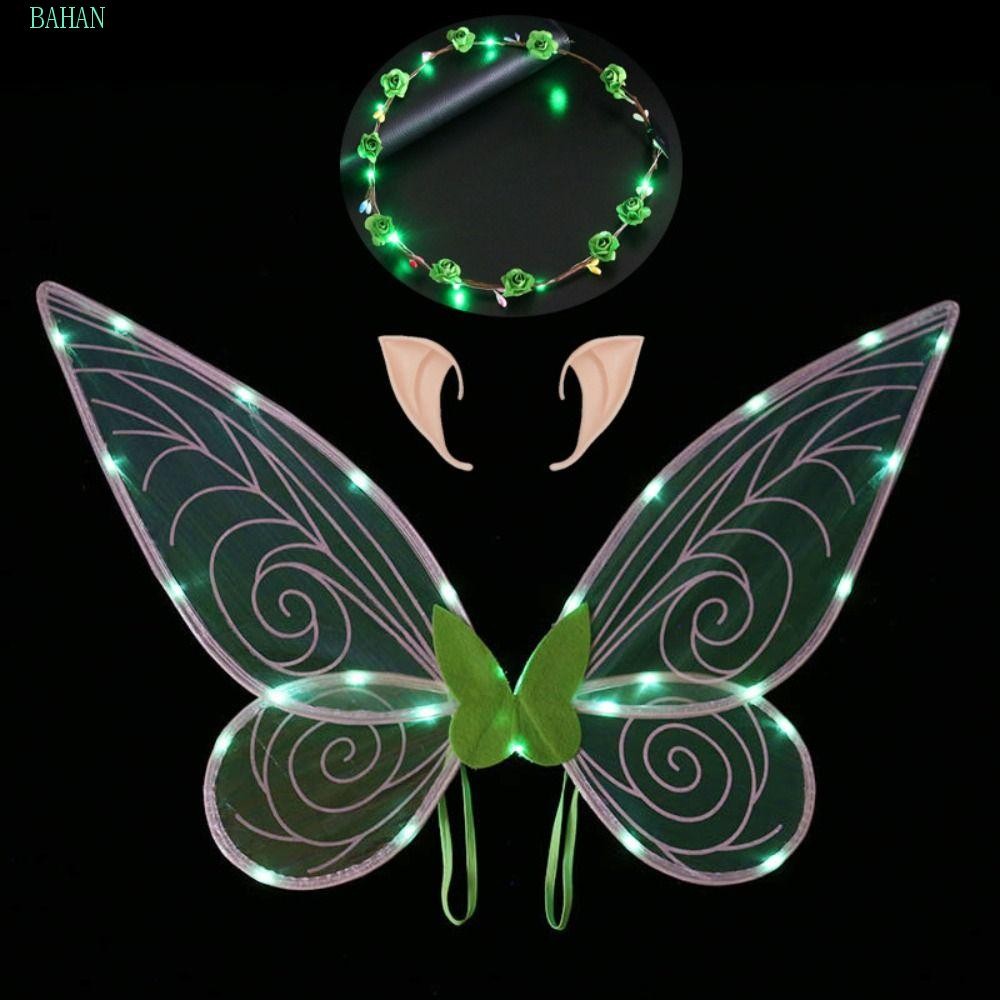 BAHAN 1 Set LED Fairy Wings Gift Light Up Costume Accessories Princess ...