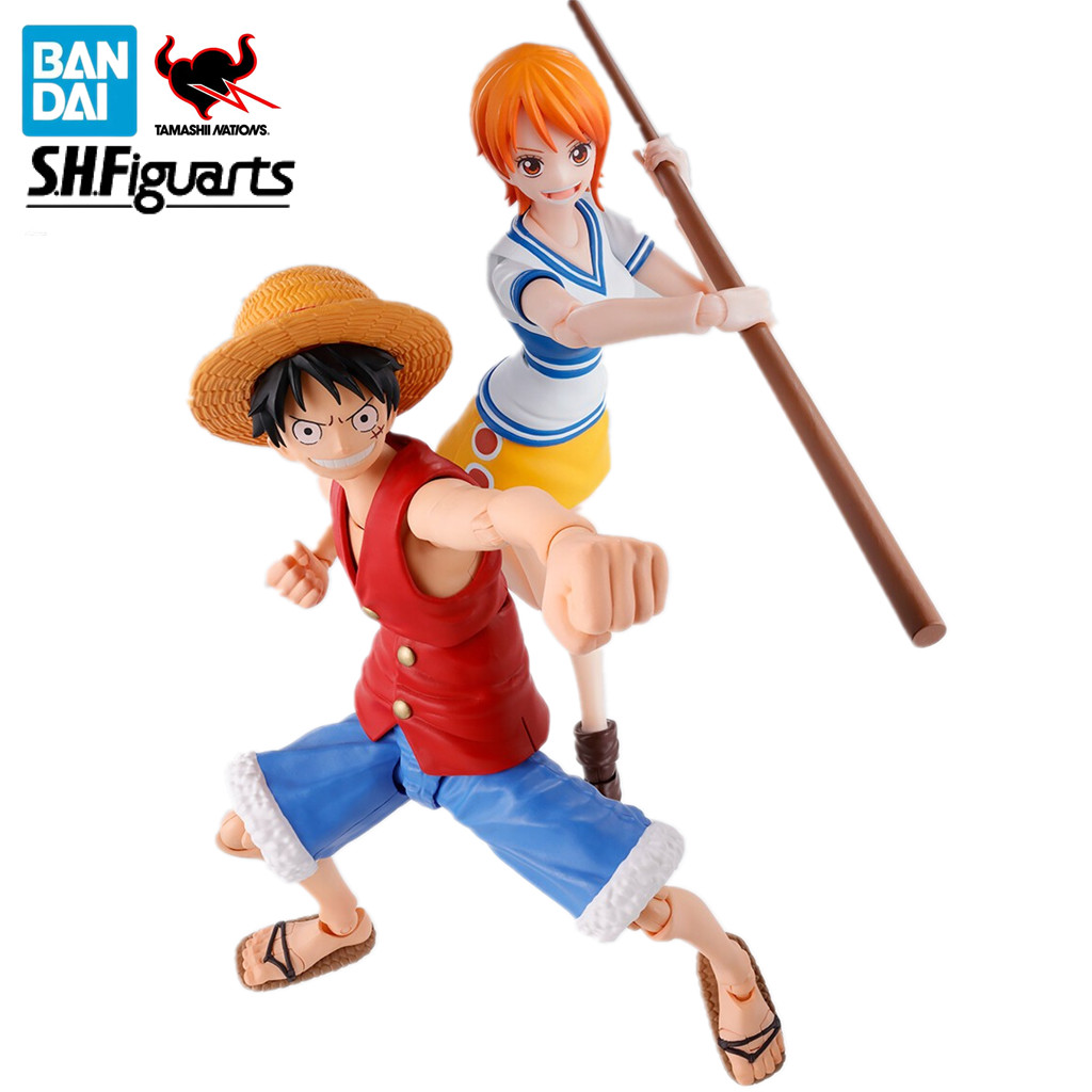 BANDAI S.H.Figuarts One Piece Monkey D Luffy Nami ROMANCE DAWN Anime ...