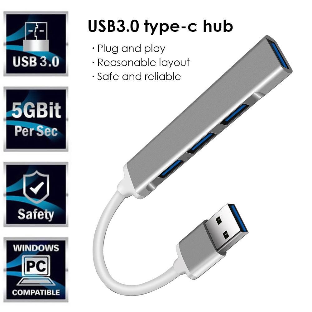 USB/Type-C/2in1 To 4 Usb Hub Expander Ultra-Thin Mini Portable 4-Port ...