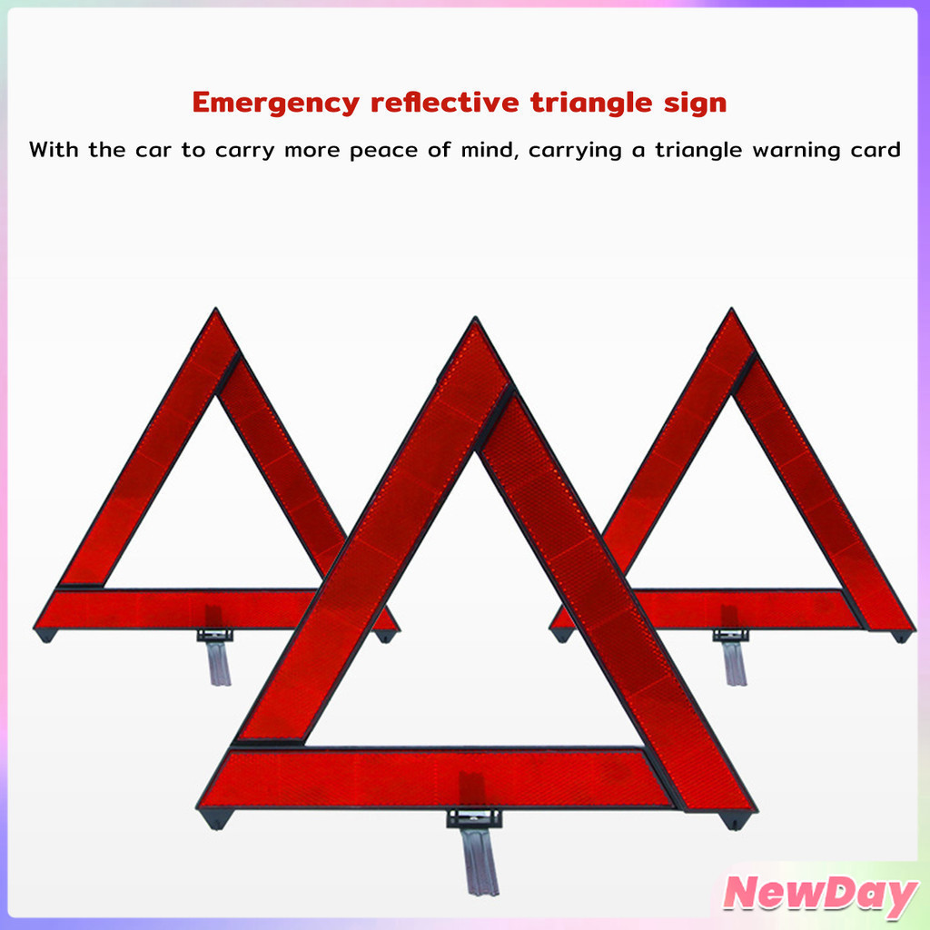 N.D Car Emergency Breakdown Warning Triangle Red Reflective Car Tripod ...