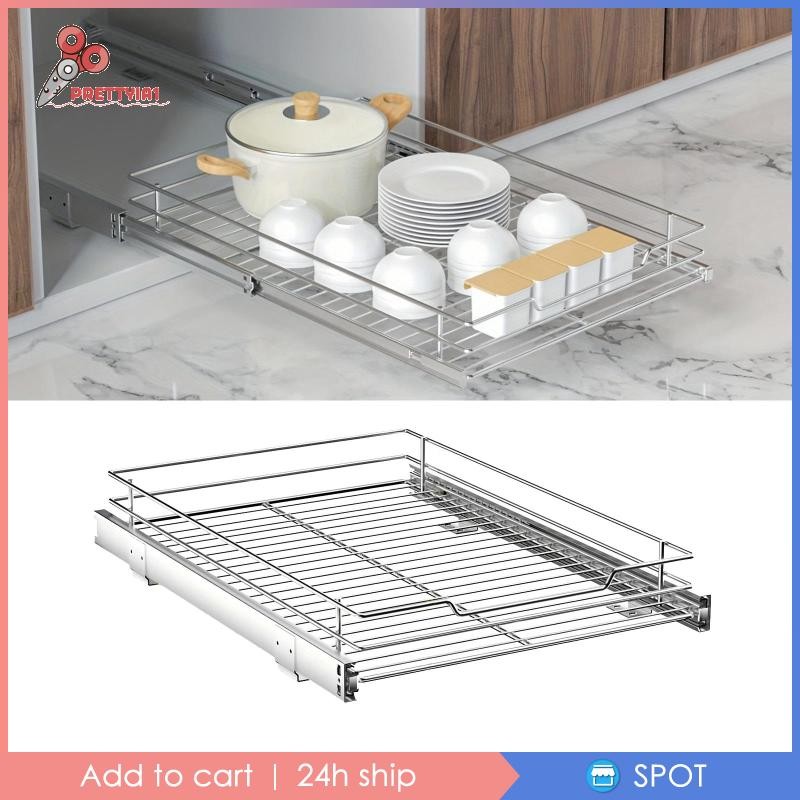 [Prettyia1] Pull Out Cabinet Organizer, Pull Out Drawer Sliding Drawer ...